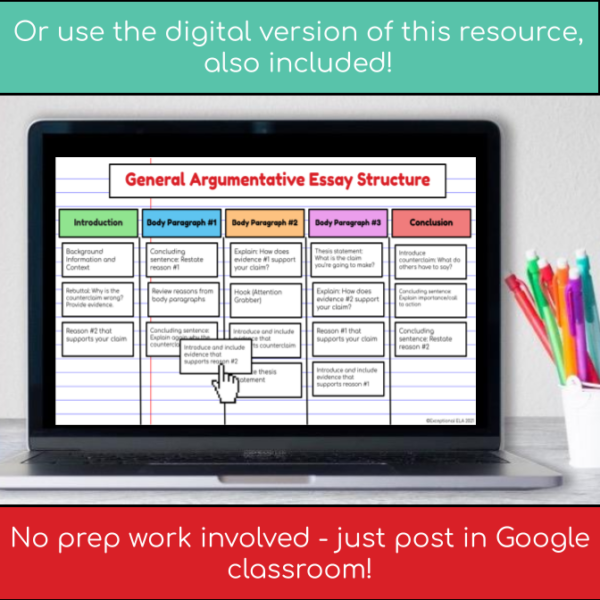 Argumentative Essay Writing Sorting Activity - Print and Digital ...
