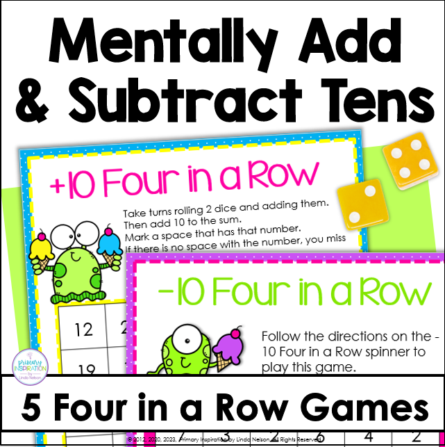 Add & Subtract Tens - Place Value Task Cards for 1st Grade Math ...