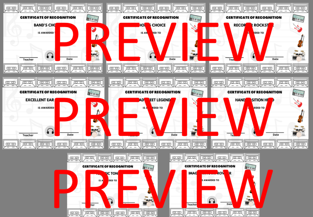 Editable Student Music Awards | Made By Teachers
