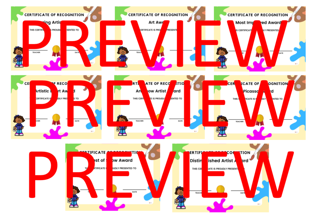 Editable Student Art Awards | Made By Teachers