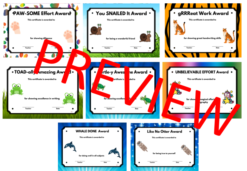 Editable Student Awards Animal Theme | Made By Teachers