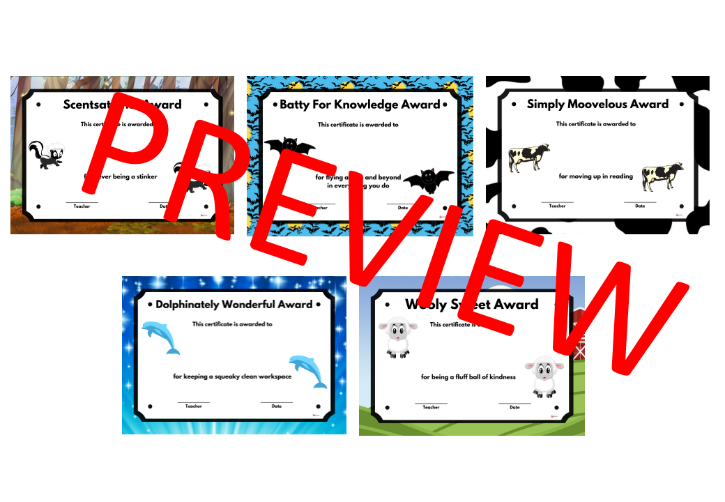 Editable Student Awards Animal Theme | Made By Teachers