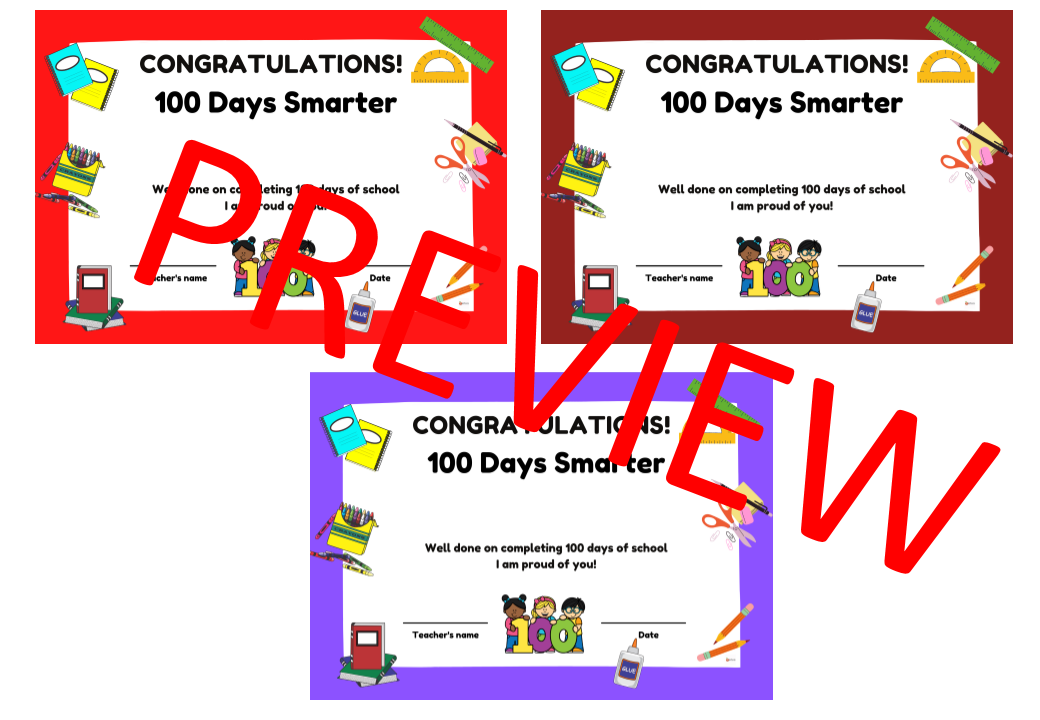 100th Day of School Award For Kids | Made By Teachers