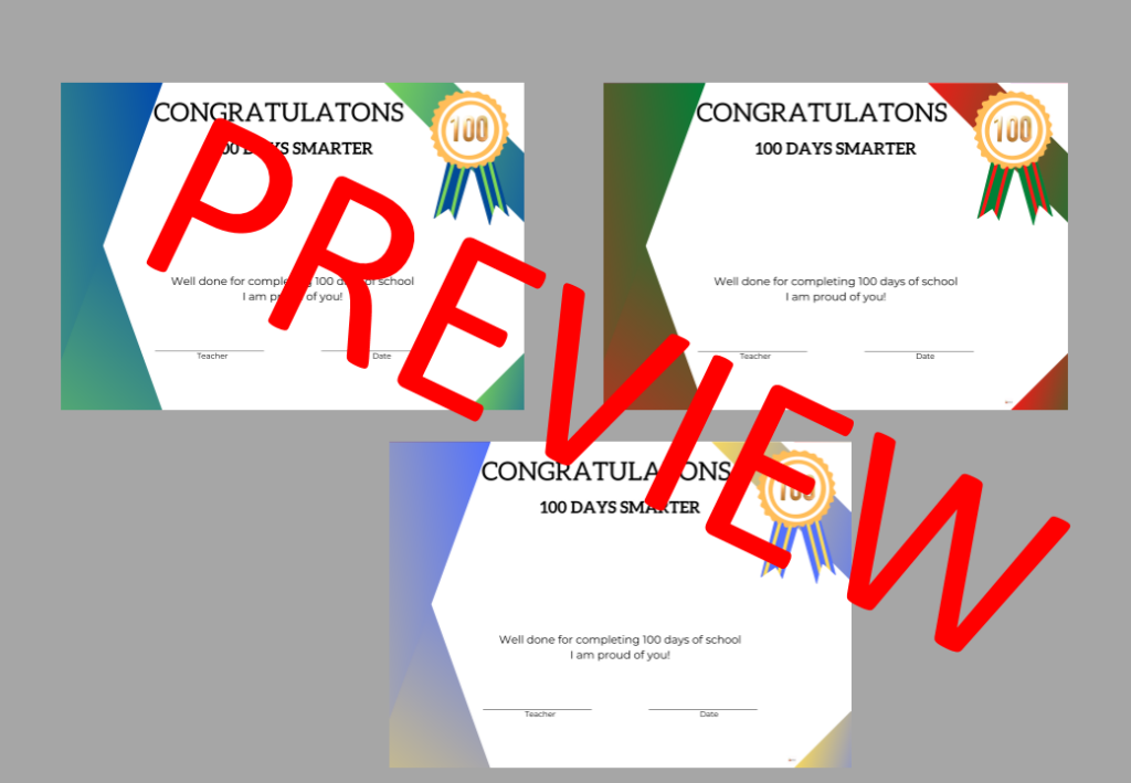 100th Day of School Awards For Teens | Made By Teachers