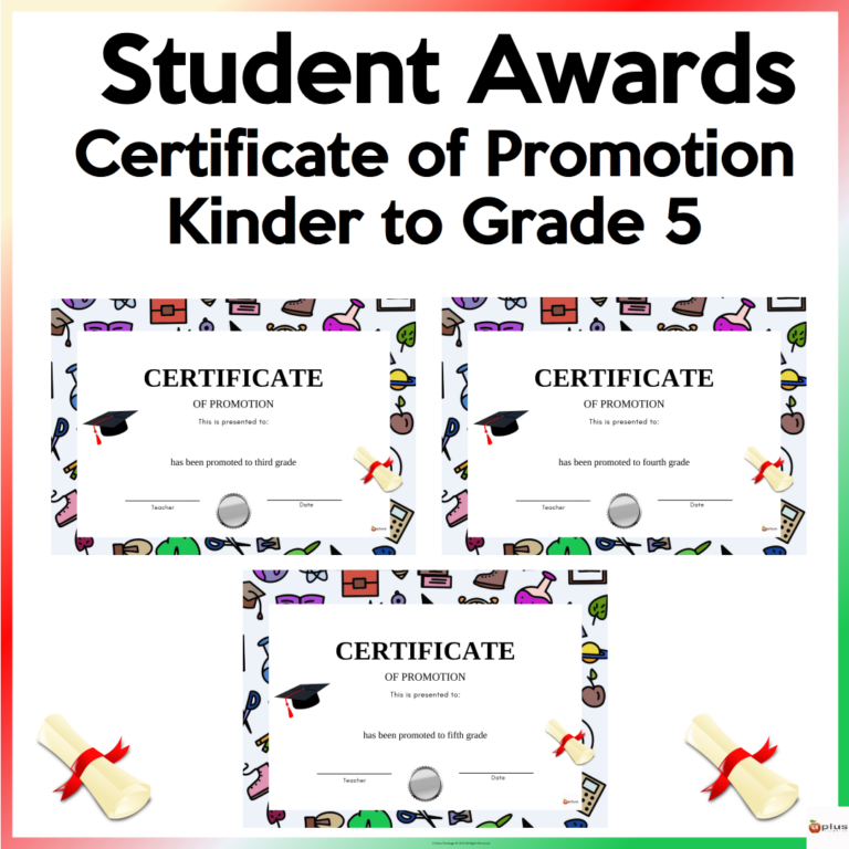 Editable Student Awards - Certificate of Promotion For Primary | Made ...