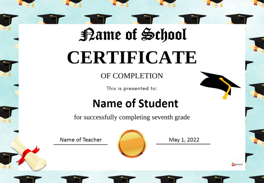 Editable Student Awards Certificate of Completion For High School ...