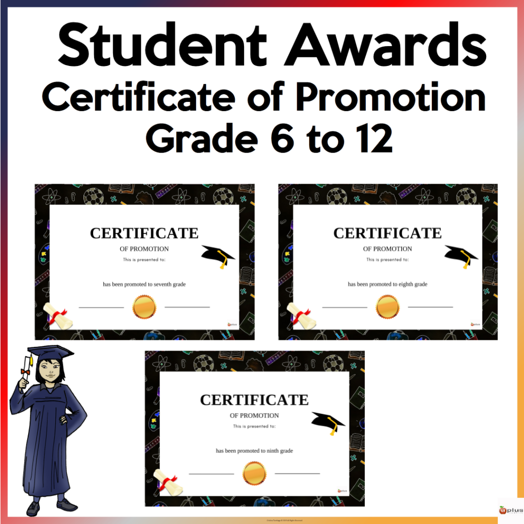 Editable Student Awards Certificate of Promotion For Teens | Made By ...