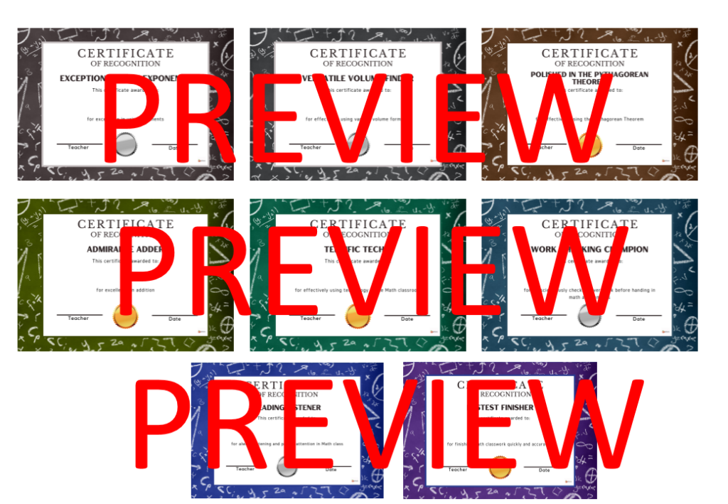 Student Awards Math Edition | Made By Teachers