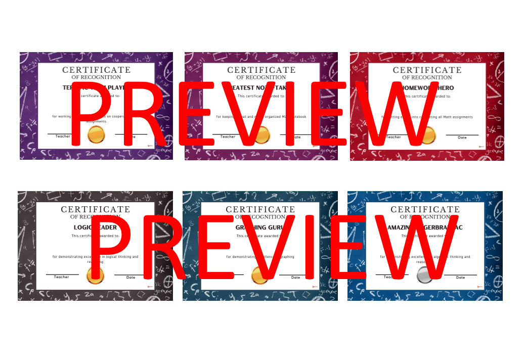 Student Awards Math Edition | Made By Teachers