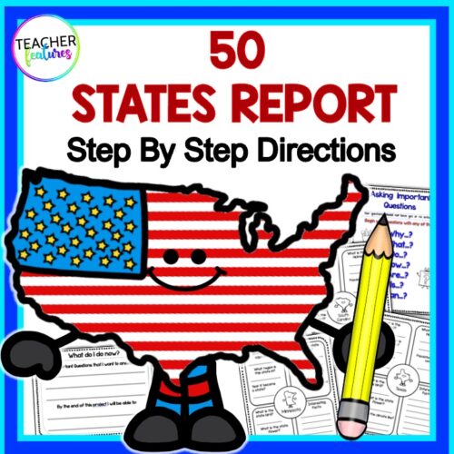 50 STATES REPORT Research Writing Project & Graphic Organizers | Made ...