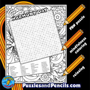 Harmony Day Word Search Puzzle | Holidays Around the Wordsearch | Made ...