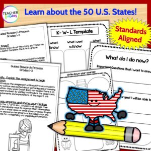 50 STATES REPORT Research Writing Project & Graphic Organizers | Made ...
