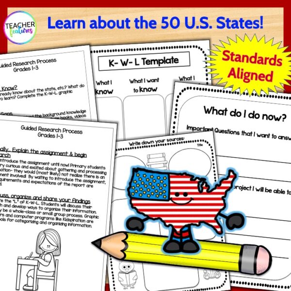 50 STATES REPORT Research Writing Project & Graphic Organizers | Made ...