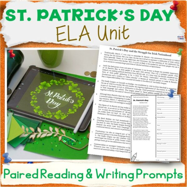 St. Patrick's Day Unit - Paired Reading Texts, Activities, Writing ...