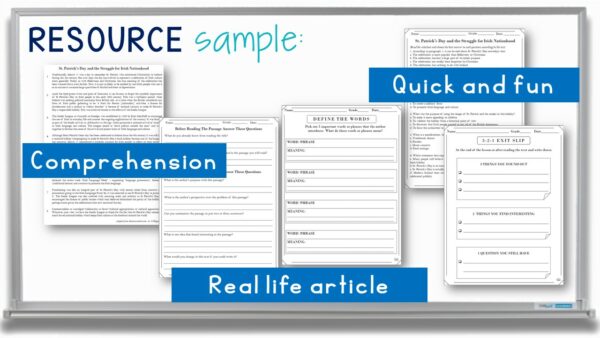 St. Patrick's Day Unit - Paired Reading Texts, Activities, Writing ...