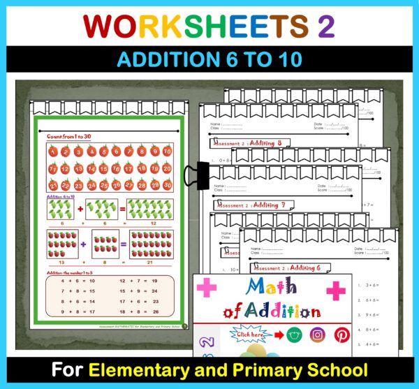 Math Addition Part 1 to 4 BUNDLES – Math Addition Worksheets – Addition ...