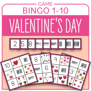 Valentine's Day Bingo - Game Counting 1-10 - Numbers, Ten Frames and ...