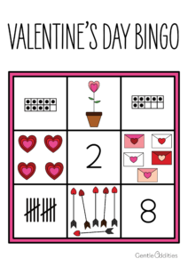 Valentine's Day Bingo - Game Counting 1-10 - Numbers, Ten Frames and ...