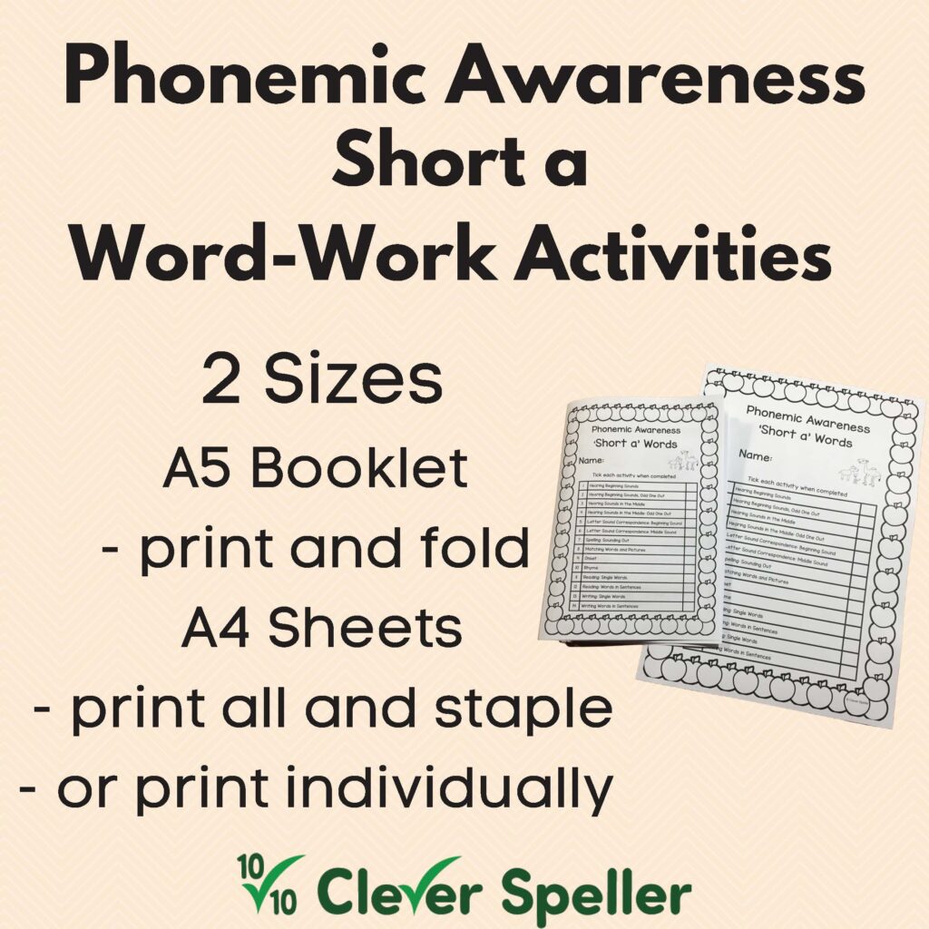 Learn to Spell Short A CVC Words - Fun Phonics Activity Booklet for ...