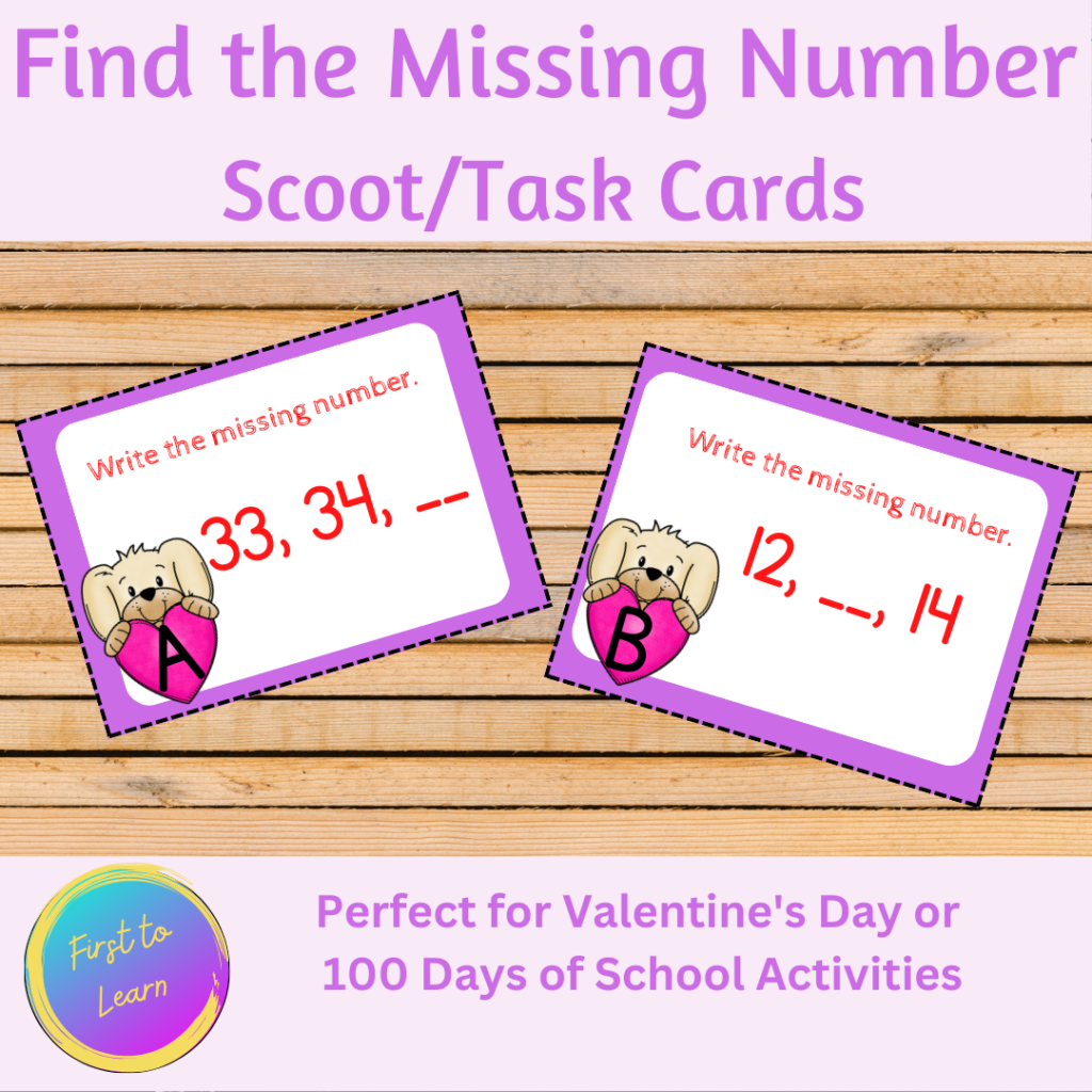 Find the Missing Number Task Cards/Scoot Valentine's Day | Made By Teachers