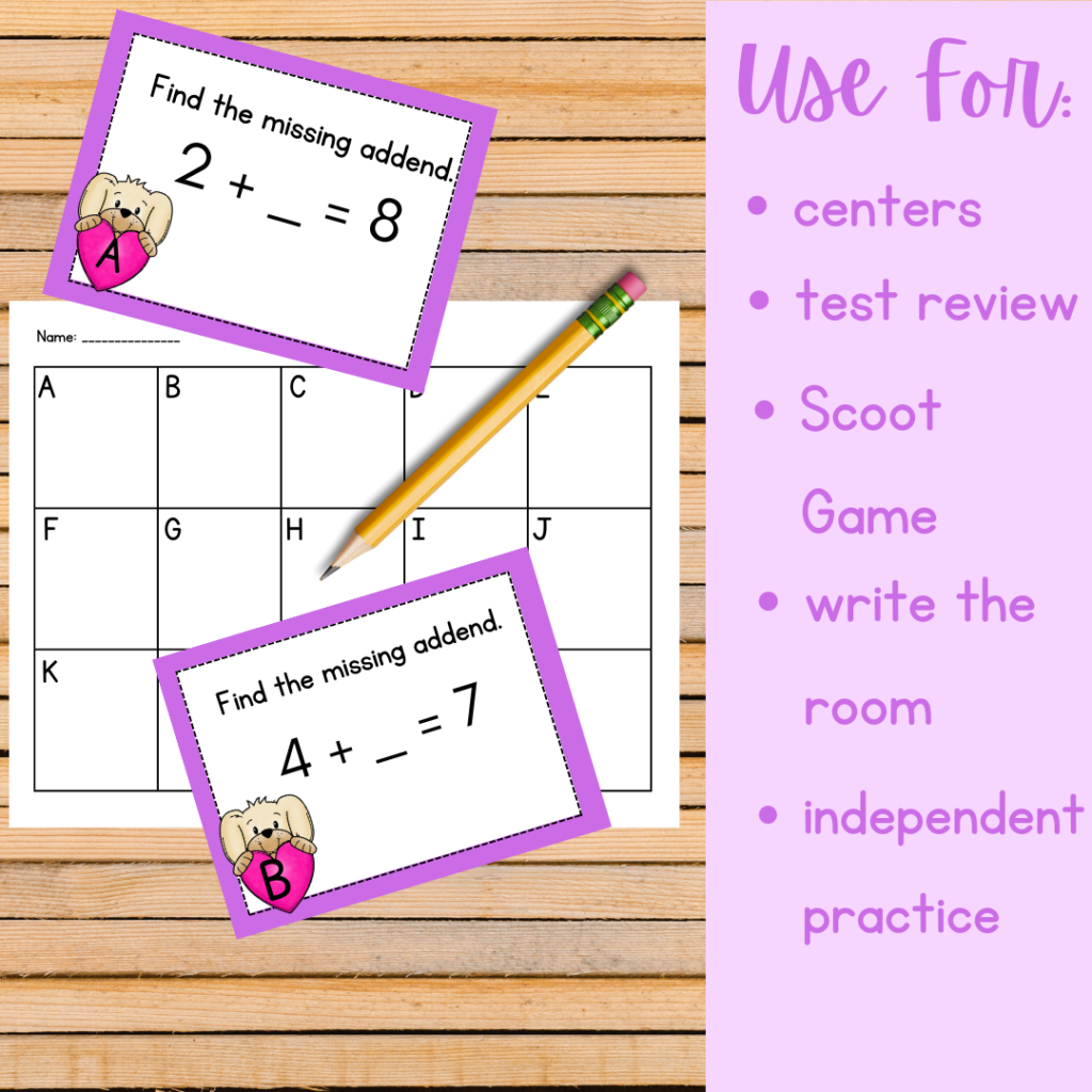 Find the Missing Number Task Cards/Scoot Valentine's Day | Made By Teachers