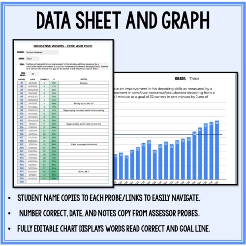 Nonsense Words: CVCC & CCVC Assessment & Progress Monitoring in Google ...