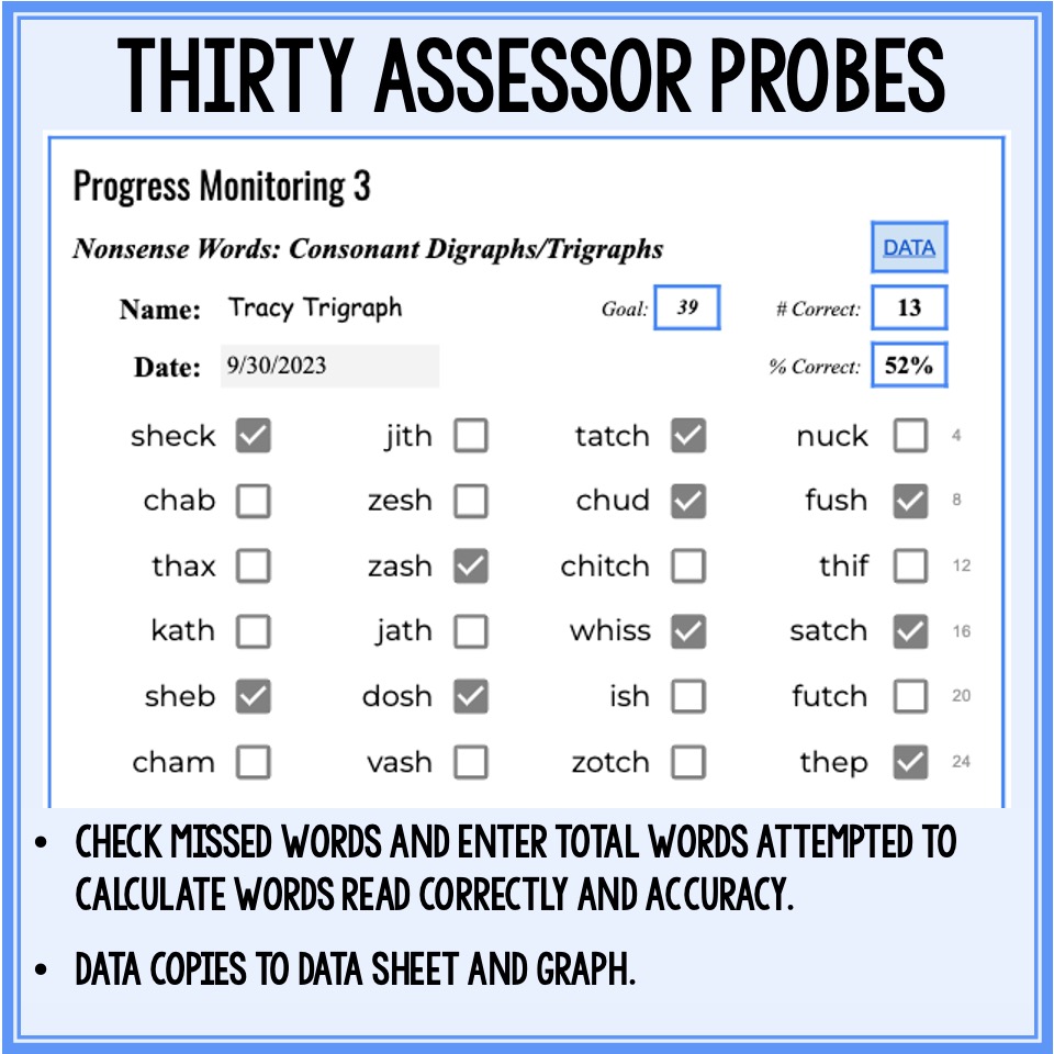 Nonsense Words: Digraphs - Assessment & Progress Monitoring in Google ...