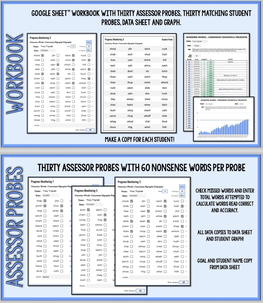 Nonsense Words: Digraphs - Assessment & Progress Monitoring in Google ...