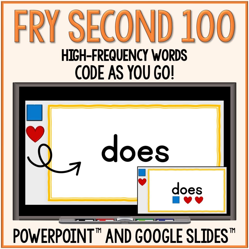 Fry Second Hundred Heart Word - Code As You Go - PowerPoint™ & Google ...