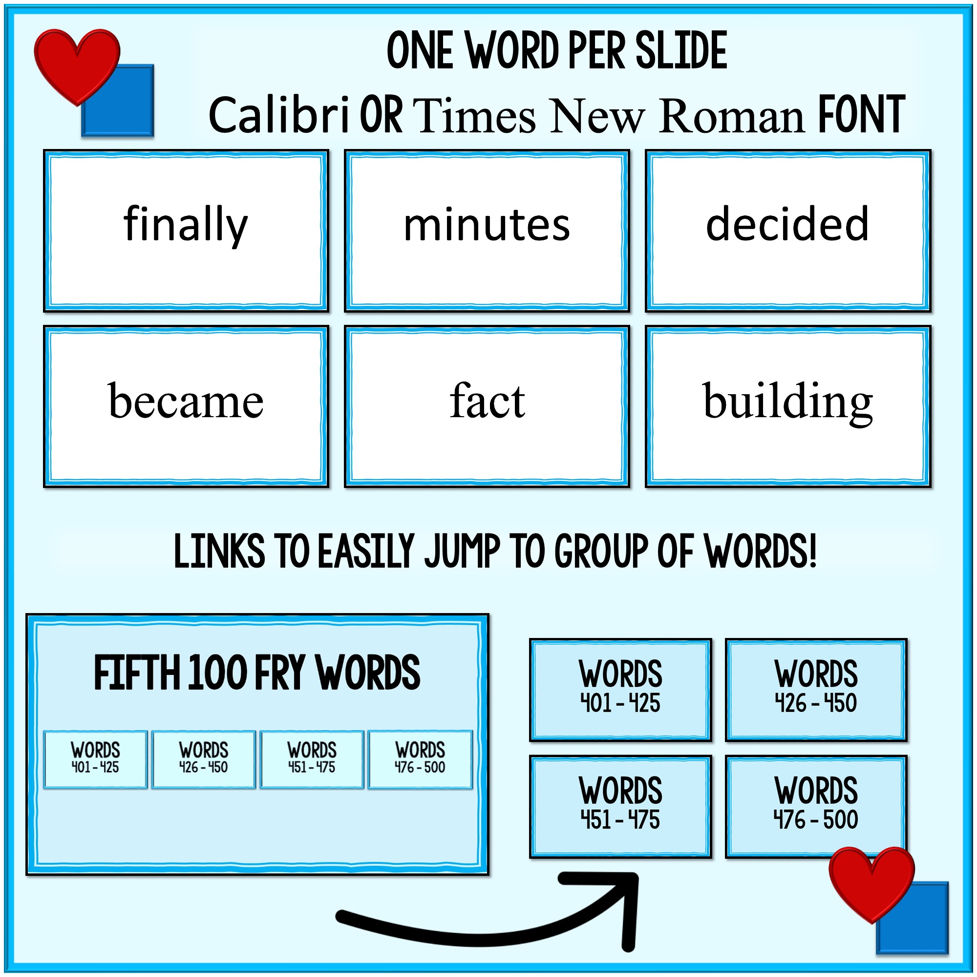 Fry Fifth Hundred Heart Word - Code As You Go - PowerPoint™ & Google ...