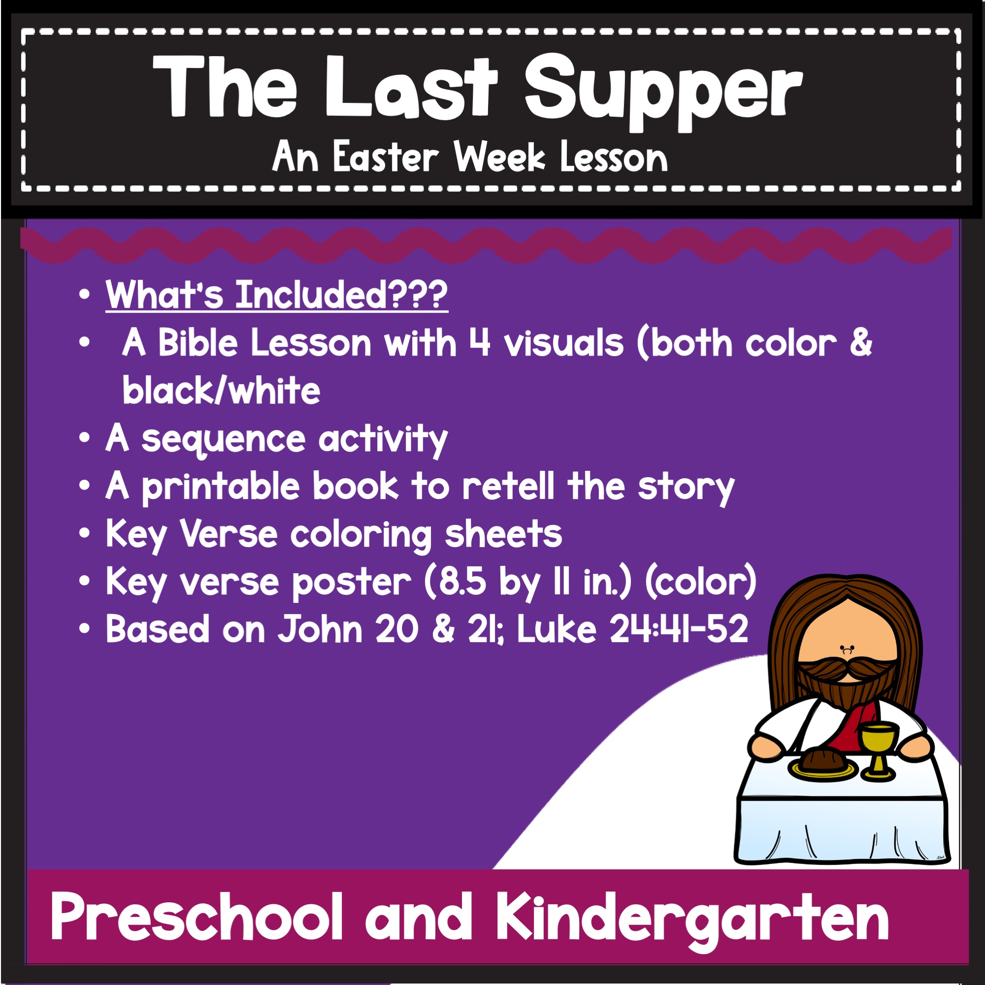 The Last Supper Bible Lesson for Preschool and Kindergarten | Made By ...