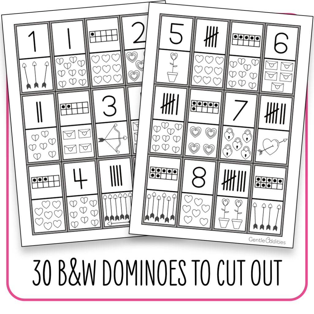 Valentine's Day Domino - Game Counting 1-10 - Numbers, Ten Frames and ...