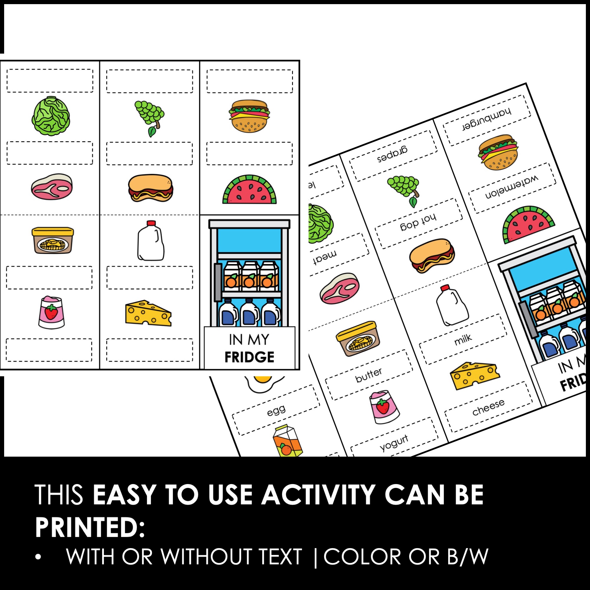 Food and Drink Vocabulary Mini-Book | Basic Vocabulary Picture ...