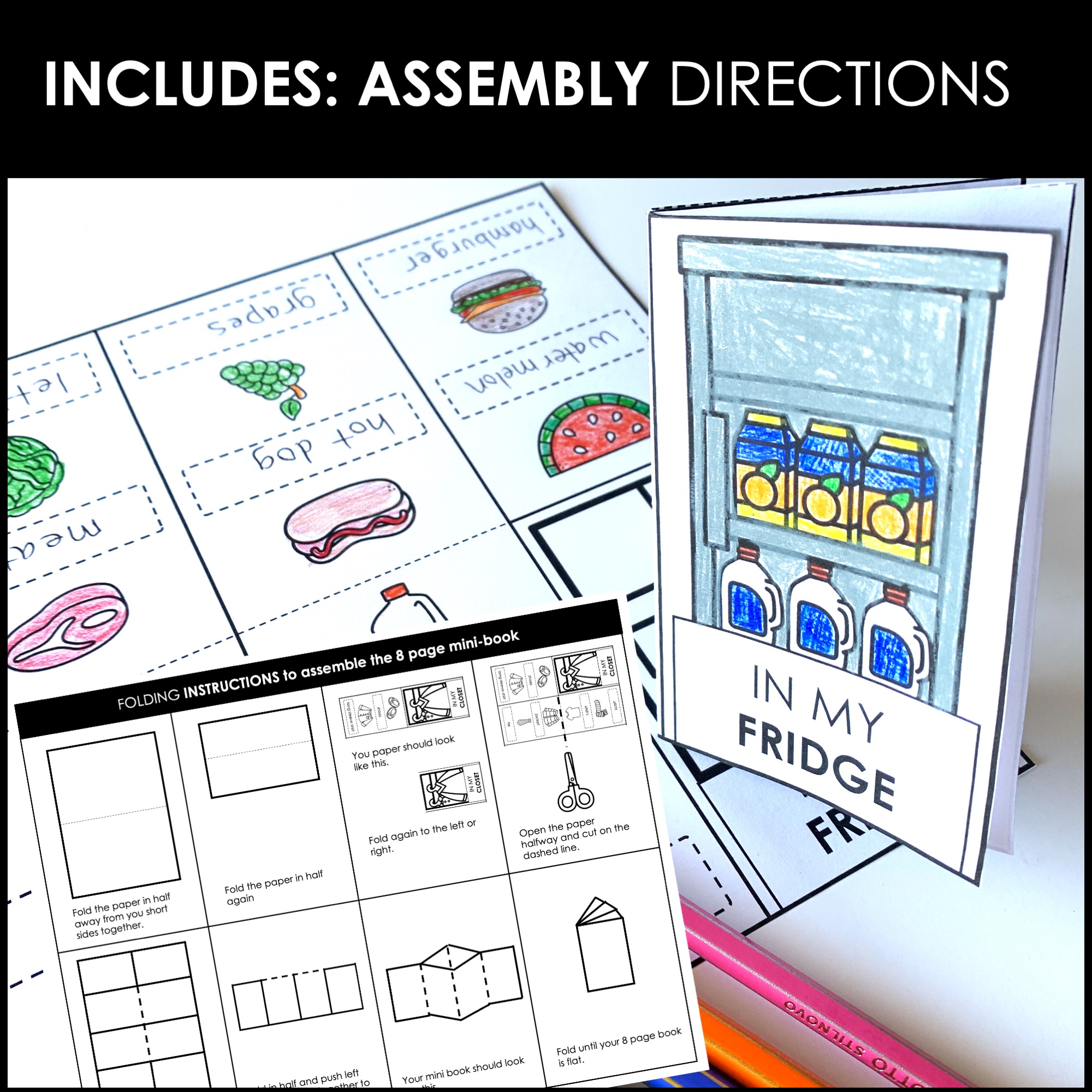 Food and Drink Vocabulary Mini-Book | Basic Vocabulary Picture ...
