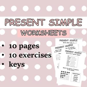 PRESENT SIMPLE worksheets ESL EFL English printable grammar activities ...