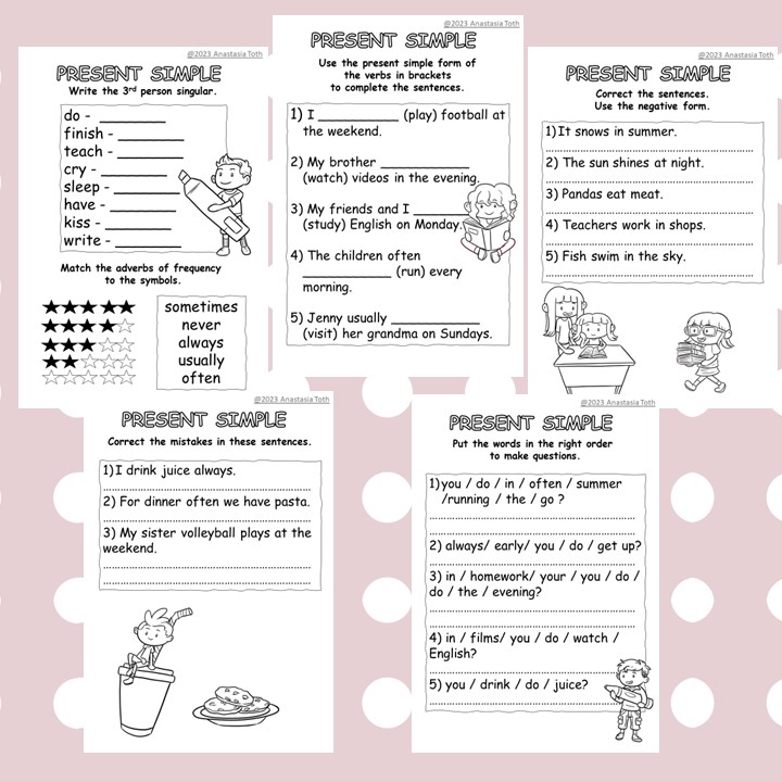 PRESENT SIMPLE Worksheets ESL EFL English Printable Grammar Activities PRESENT SIMPLE Worksheets ESL EFL English Printable Grammar Activities