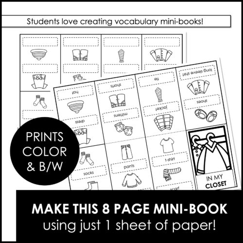 Clothing | Clothes Vocabulary Mini-Book | Basic Vocabulary Picture ...