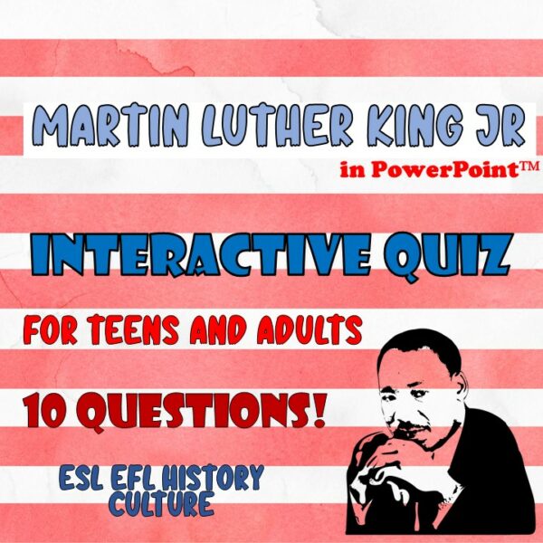 MARTIN LUTHER KING JR day interactive game | Culture activities quiz ...