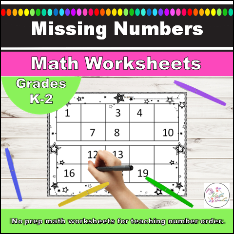Missing Numbers Number Order Math Worksheets | Number Sequence ...