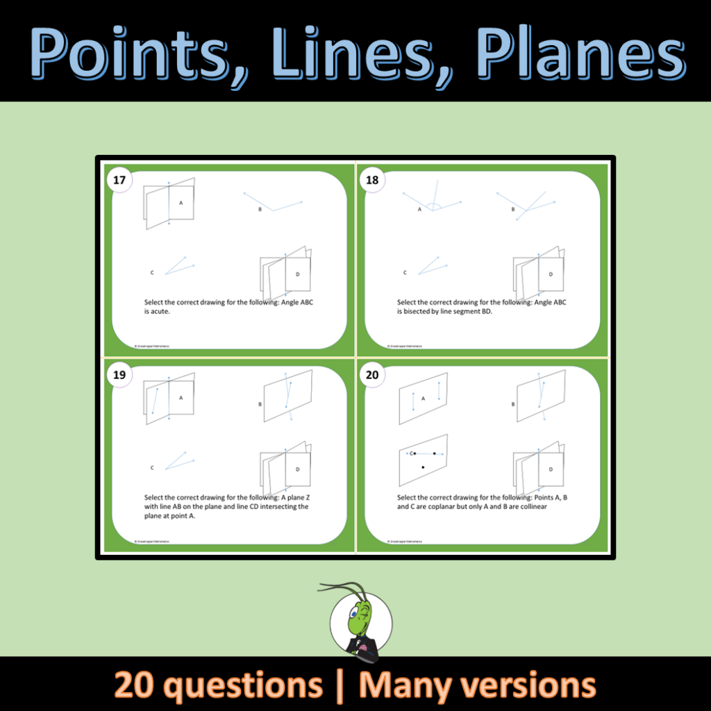 Geometry Vocabulary Drawing Task Cards | Points, Lines, Planes | Google ...