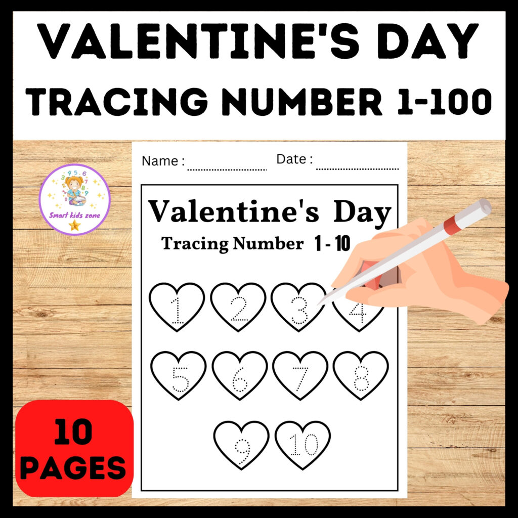 Valentine's Day Tracing Number | Valentines Day Math | Made By Teachers