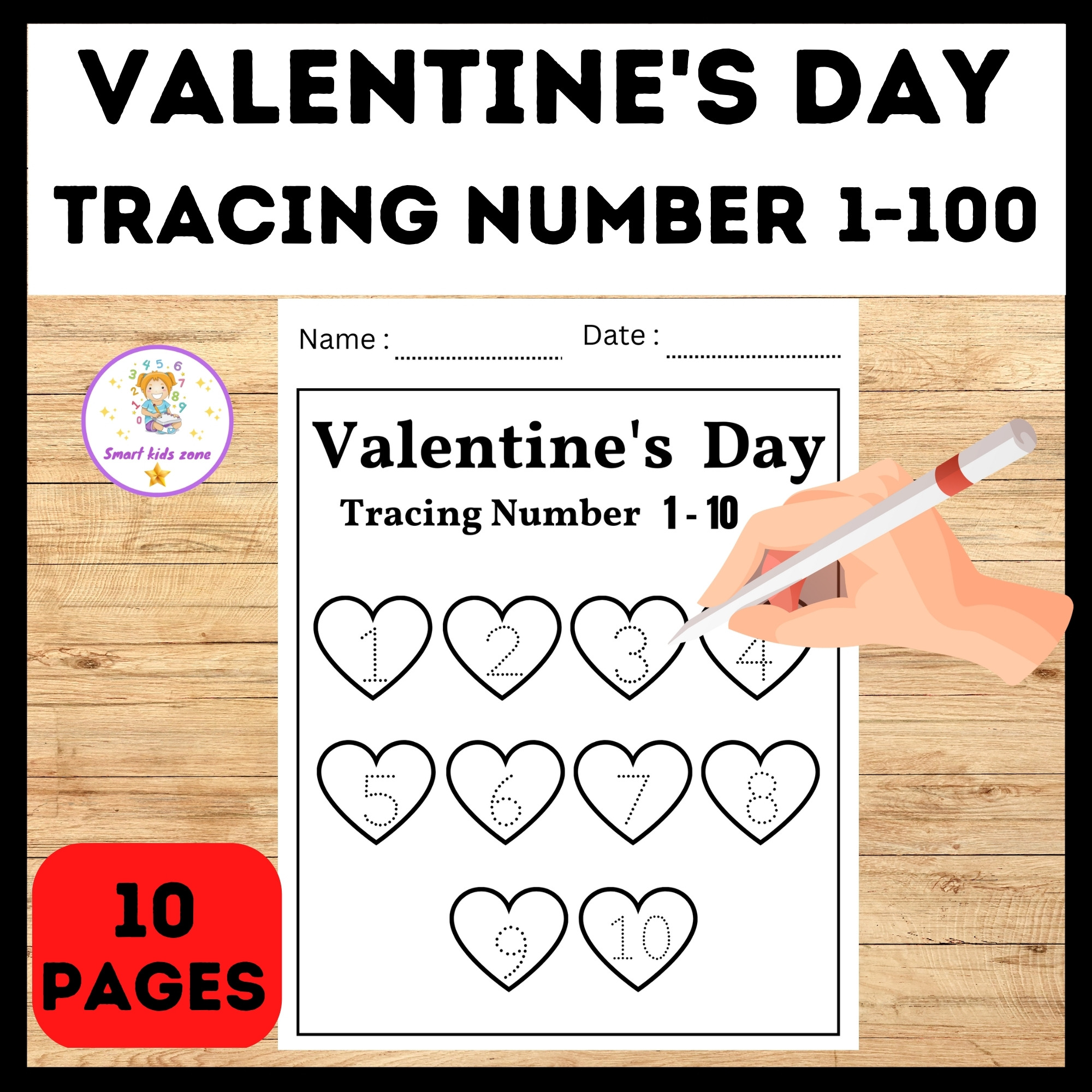 Valentine's Day Tracing Number | Valentines Day Math | Made By Teachers