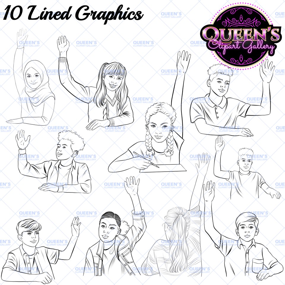 Raising Hands Clipart, Hands Raised Clipart, Teenagers Raising Hands ...