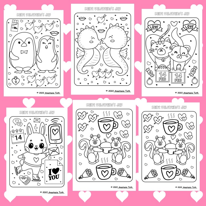 Saint Valentine's day COLORING PAGES for kids | ESL English Culture ...