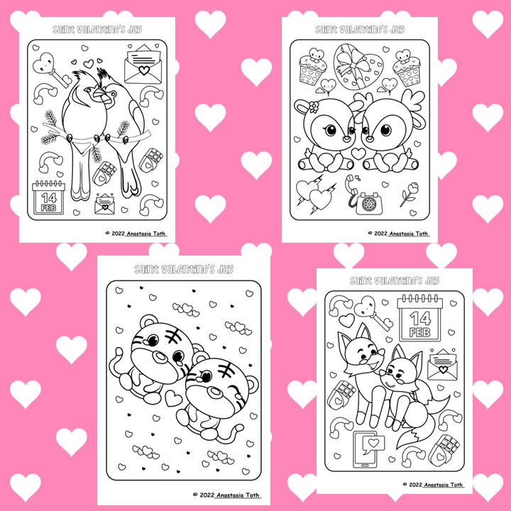 Saint Valentine's day COLORING PAGES for kids | ESL English Culture ...