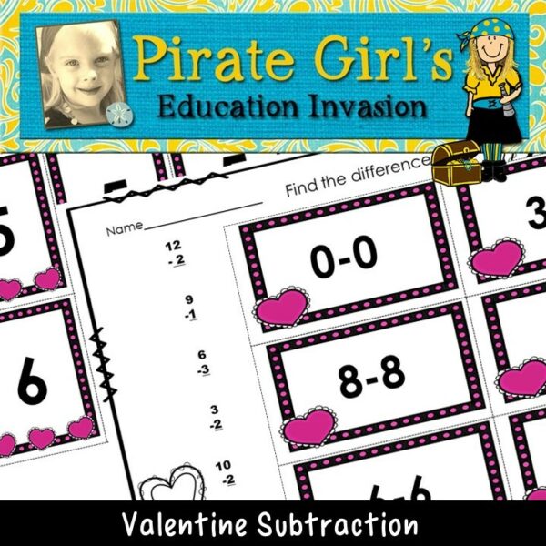 Valentine Hearts Subtraction Game | Made By Teachers