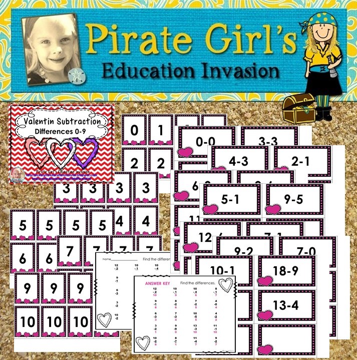 Valentine Hearts Subtraction Game | Made By Teachers