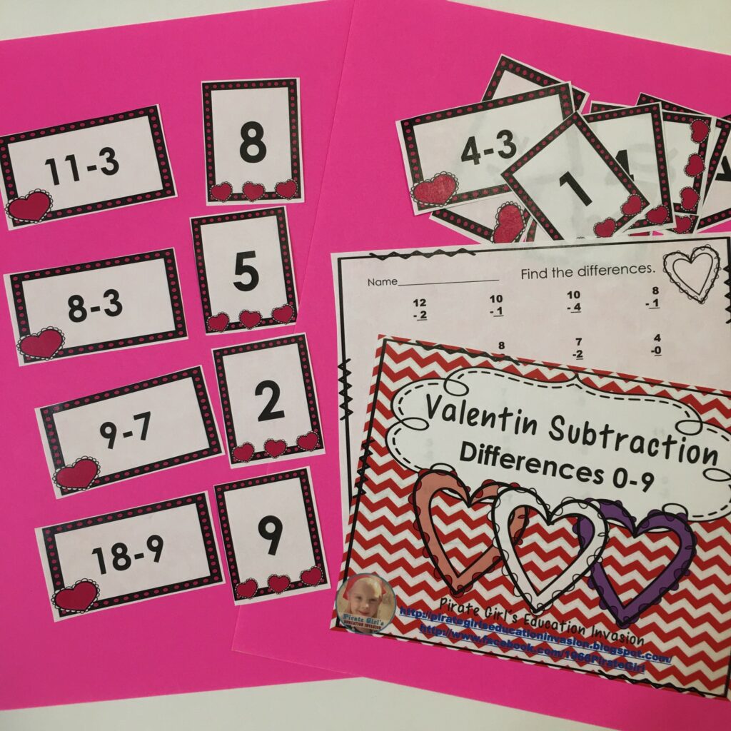 Valentine Hearts Subtraction Game | Made By Teachers