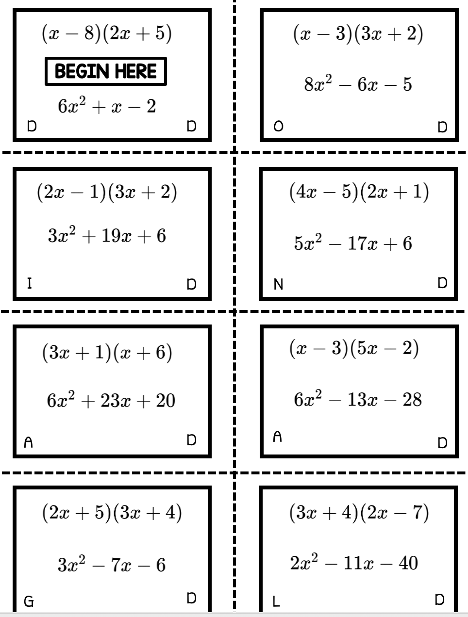 Algebra Factoring Trinomials Activity | Made By Teachers