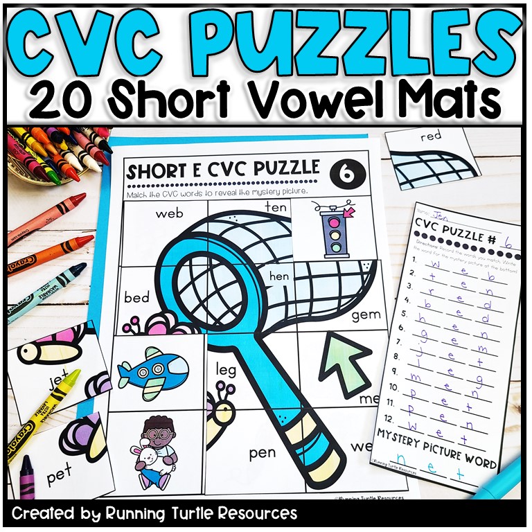 CVC Word Mystery Puzzles | Made By Teachers